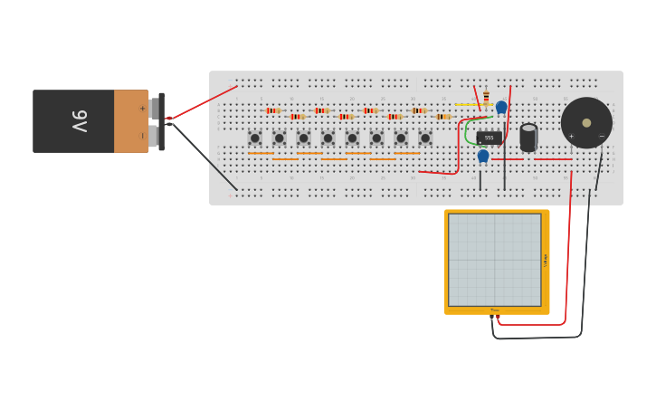 Circuit design 555IC Piano - Tinkercad