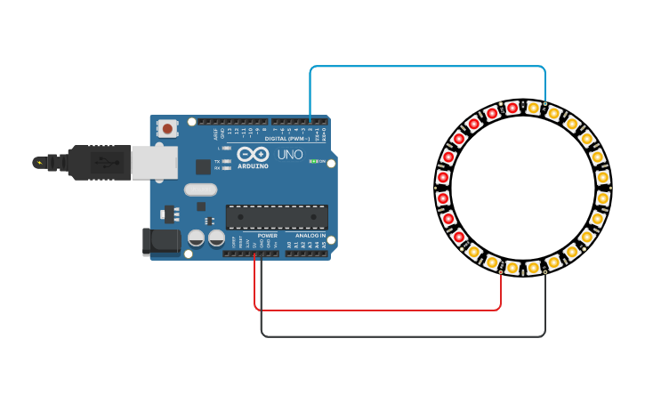 Circuit design Neopixel | Tinkercad