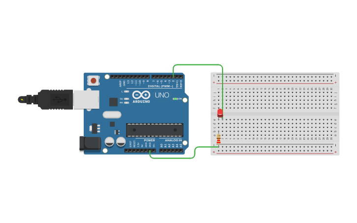 Circuit design Pulsing LED - Tinkercad