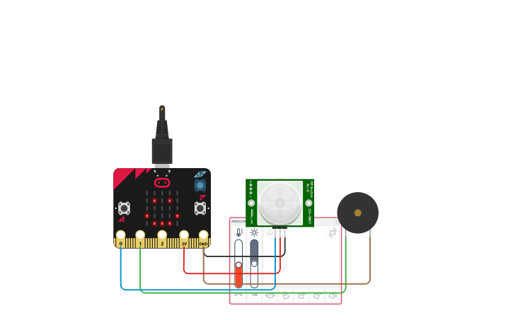 Circuit design Sensor microbit - Tinkercad