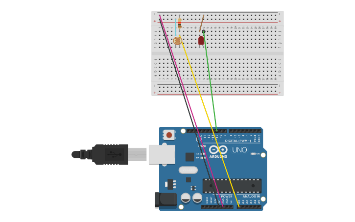 Circuit Design Copy Of Led Brightness Using Ldr Tinkercad