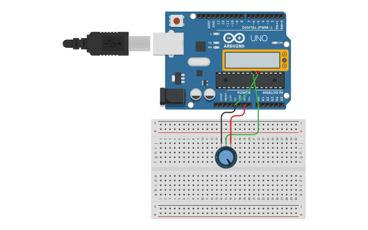 Circuit design Analog Read - Tinkercad