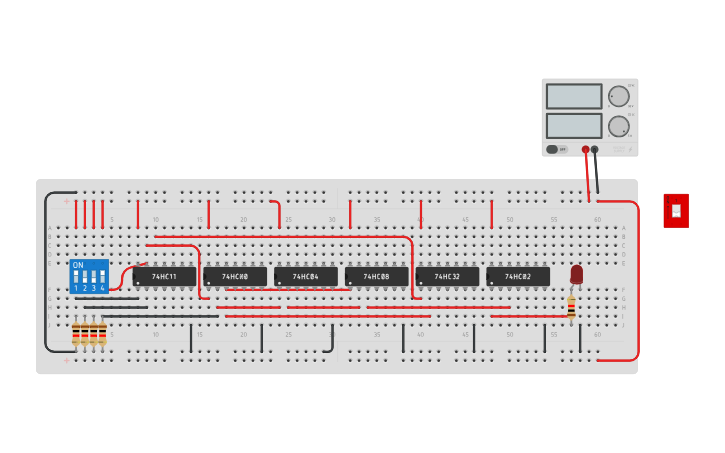 Circuit design CIRCUITO INTEGRADO UNO - Tinkercad