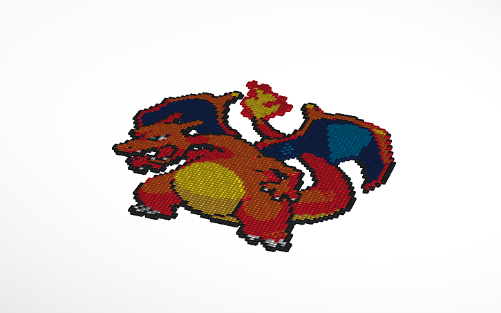3D design Pixel Charizard - Tinkercad