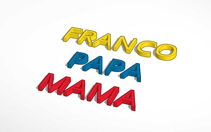 3D design Letras FRANCO - Tinkercad