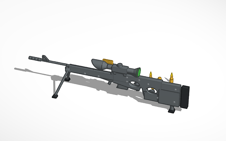 3D design sniper rifle - Tinkercad