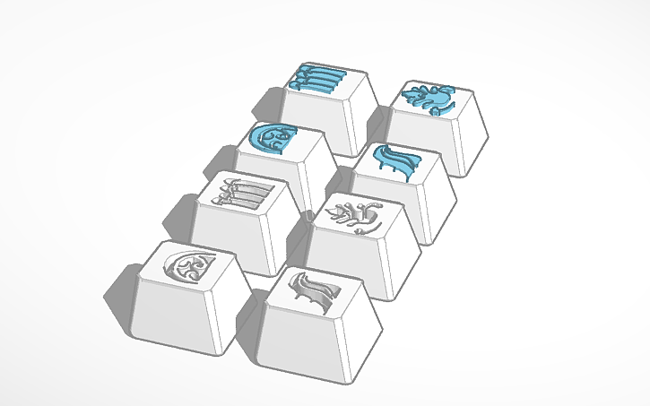 3D design Harbor Valorant agent keycaps - Tinkercad