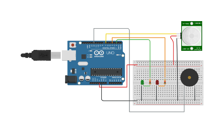 Circuit design Security system - Tinkercad