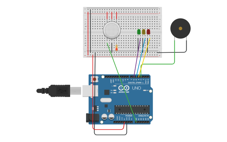 Circuit design GAS Sensor 63709650 - Tinkercad