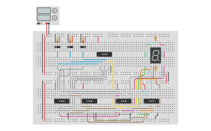 Circuit design LCD-VARONA-7-Segment Decoder Circuit - Tinkercad