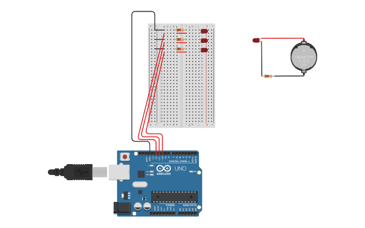 Circuit Design Clase 2 Semáforo Tinkercad