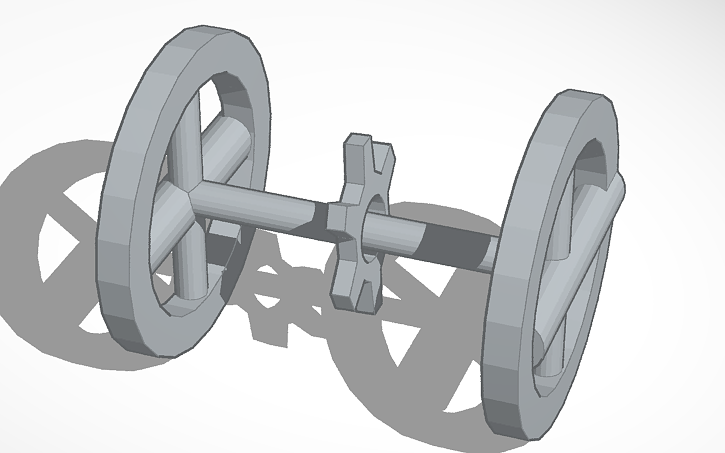 3D design Wheel and axle - Tinkercad