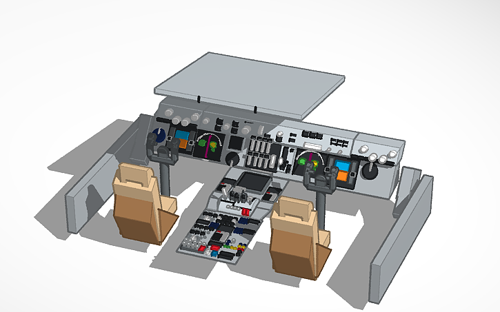 3D design Boeing 747 Cockpit - Tinkercad