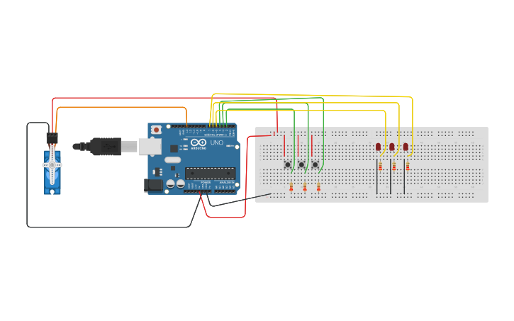 Circuit design Push Button - Servo Motor - Tinkercad Circuit design Push Button - Servo Motor - Tinkercad