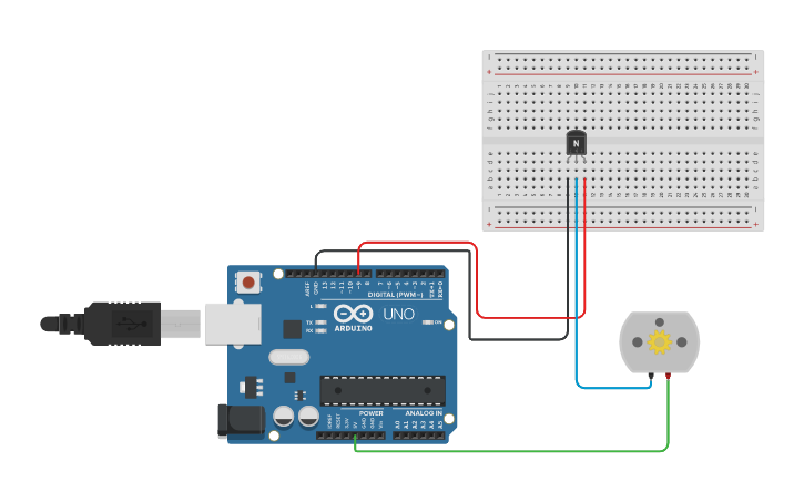 Circuit Design Driving A Dc Motor With Arduinouno Tinkercad