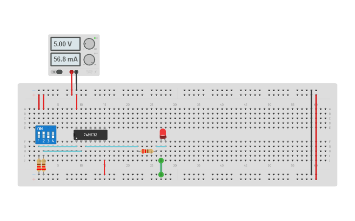 Circuit design Compuerta Nor (74ls02) - Tinkercad