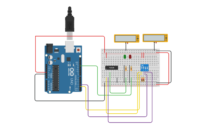 Circuit design Esercizio arduino Funzione Xor Raffaeli | Tinkercad