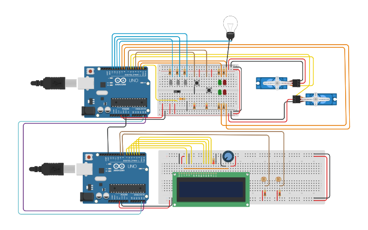 Circuit design Mecanismo Parqueadero | Tinkercad