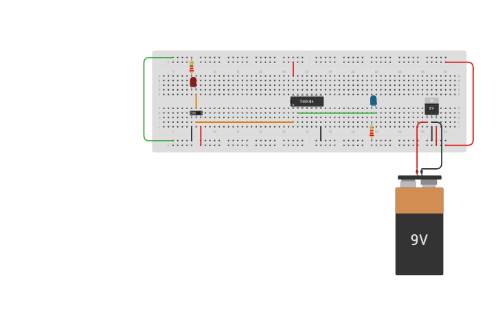 Circuit design Logic Gate NOT Simulation | Tinkercad