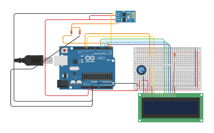 Circuit design IoT Exam- Ques 2 | Tinkercad