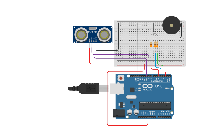 Circuit design Object Detection Project - Tinkercad Circuit design Object Detection Project - Tinkercad