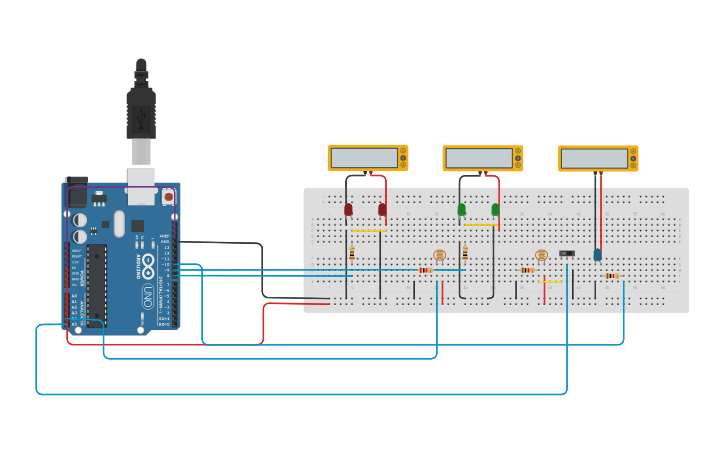Circuit design Automatic and Adaptive Headlights - Tinkercad
