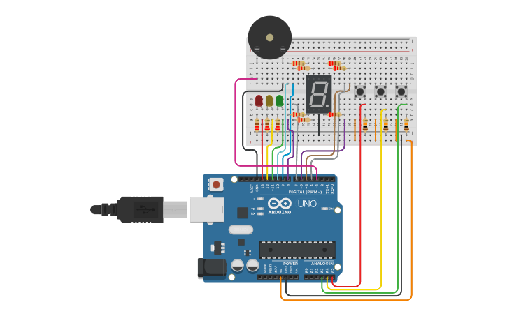 Circuit design [Novo] GENIUS GAME / SIMON GAME / JOGO DA MEMÓRIA - Tinkercad