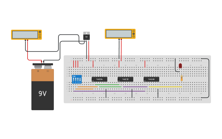 Circuit design 2A. Circuito lógico II (puertas lógicas) - Tinkercad