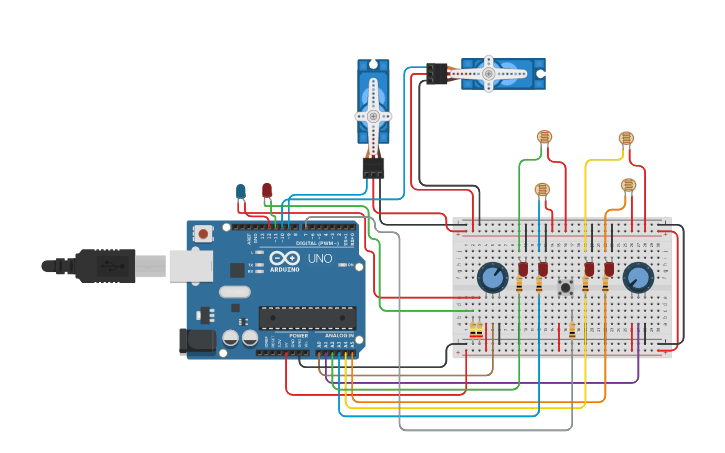 Circuit design Micah Sing - Dual Axis Solar Tracker - Tinkercad