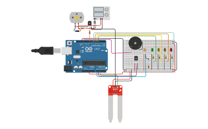 Circuit design Smart Agriculture System - Tinkercad