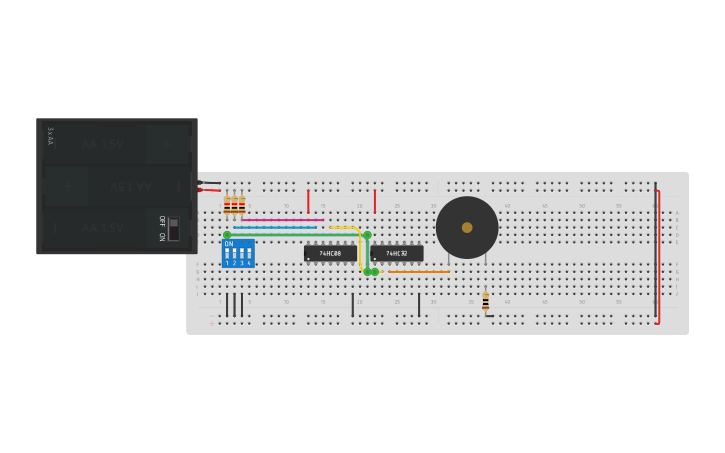 Circuit design Punto 1 Lab logica Simplificado | Tinkercad