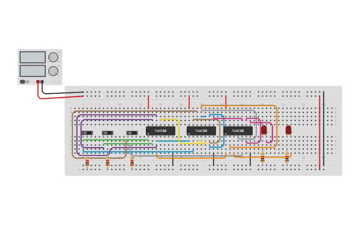 Circuit design Full Adder using NAND Gates - Tinkercad