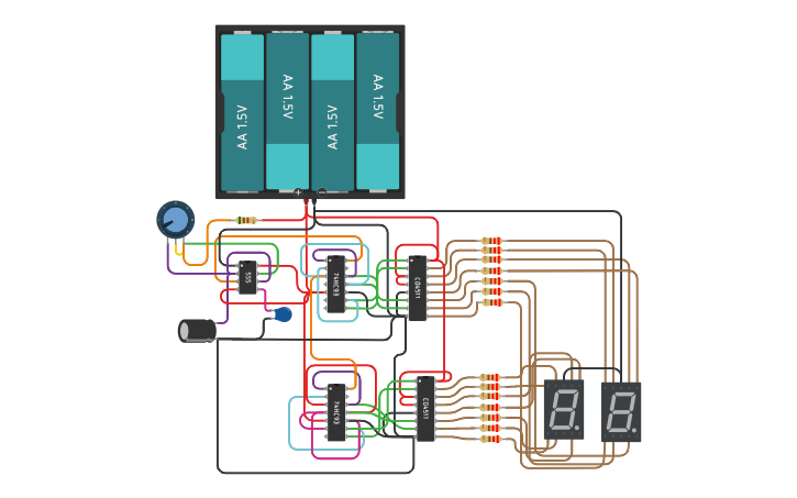 Circuit Design 2 Digit Timer Tinkercad