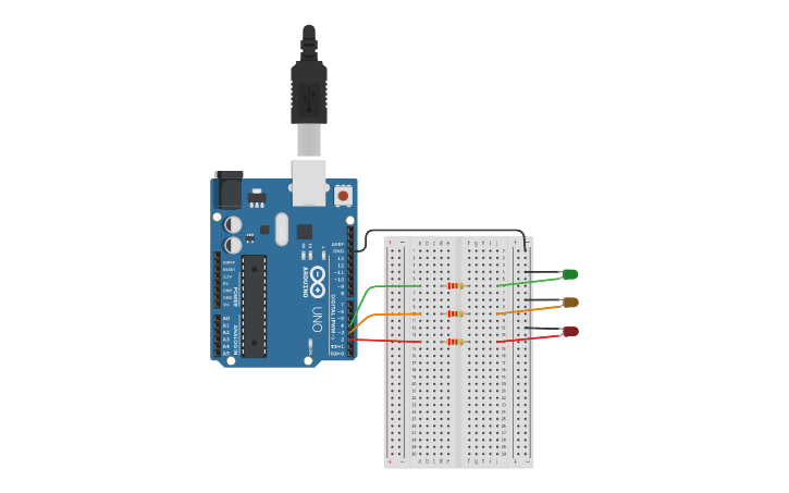 Circuit design uPRAK lampu merah sederhana | Tinkercad Circuit design uPRAK lampu merah sederhana | Tinkercad