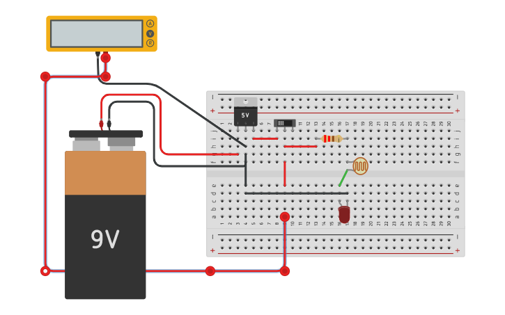 Circuit design Sensor LDR | Tinkercad