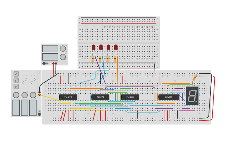 Circuit design mach dem dong bo mod 10 - Tinkercad