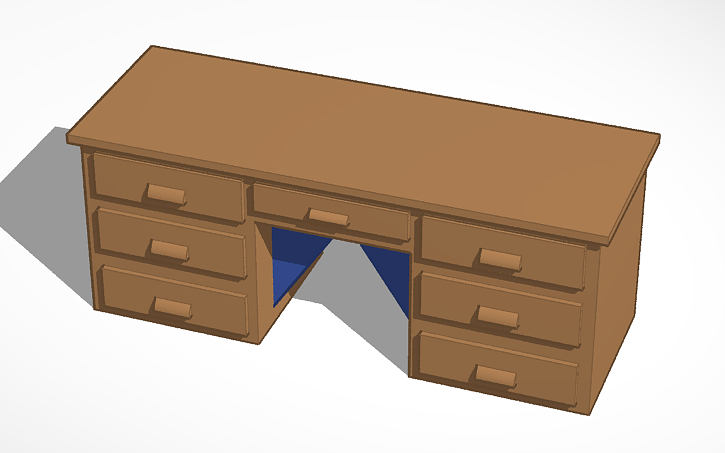 3D design Ho Scale vintage desk - Tinkercad