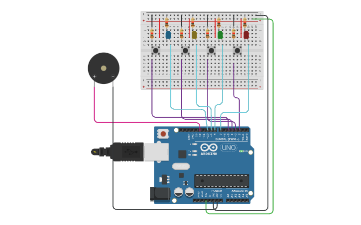 Circuit design memory game - Tinkercad