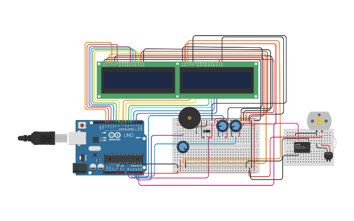 Circuit design timer with LiquidCrystalDisplay(LCD) - Tinkercad