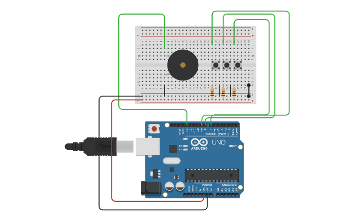 Circuit design piano | Tinkercad