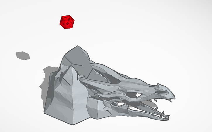 3D design Dragon Skull Dice Roller - Tinkercad