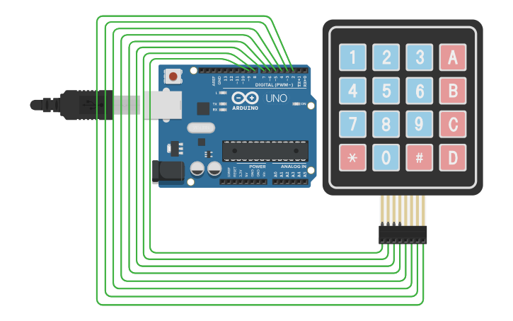 Circuit design Keypad Password - Tinkercad