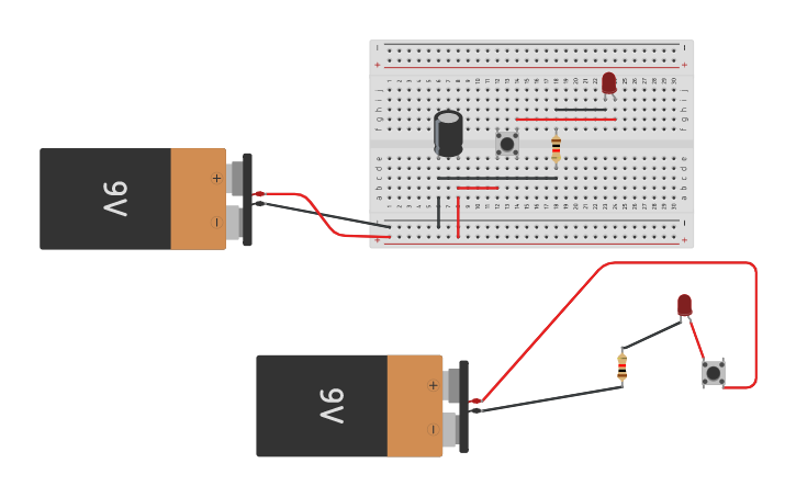 Circuit design Capacitors - Tinkercad