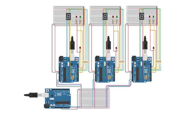 Circuit Design Master Slave Command Control Tinkercad 