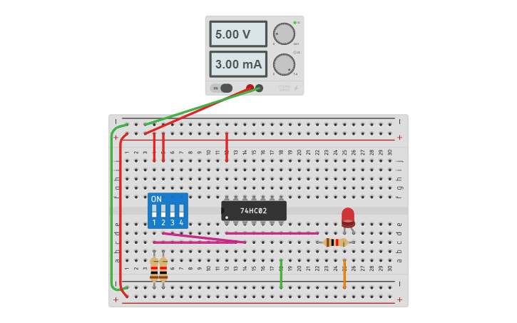 Circuit design NOR GATE | Tinkercad