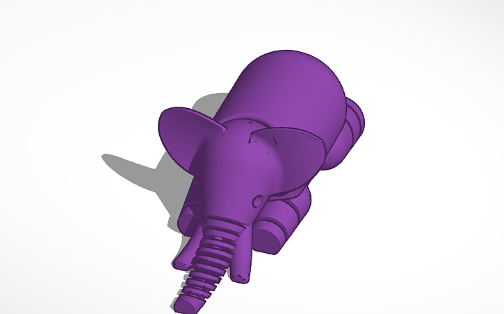 3D design reinforced articulated elephant - Tinkercad