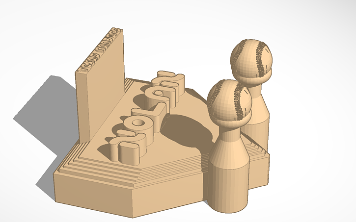 3D design Baseball & bat holder - Tinkercad