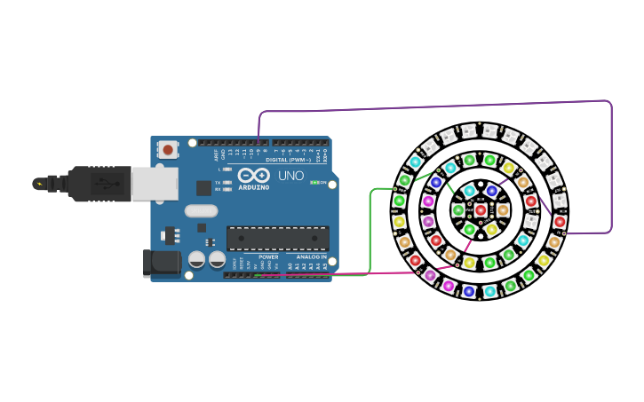 Circuit design NeoPixel - Tinkercad