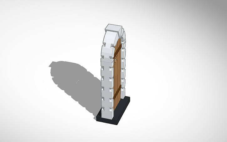 3D design door with hinges - Tinkercad