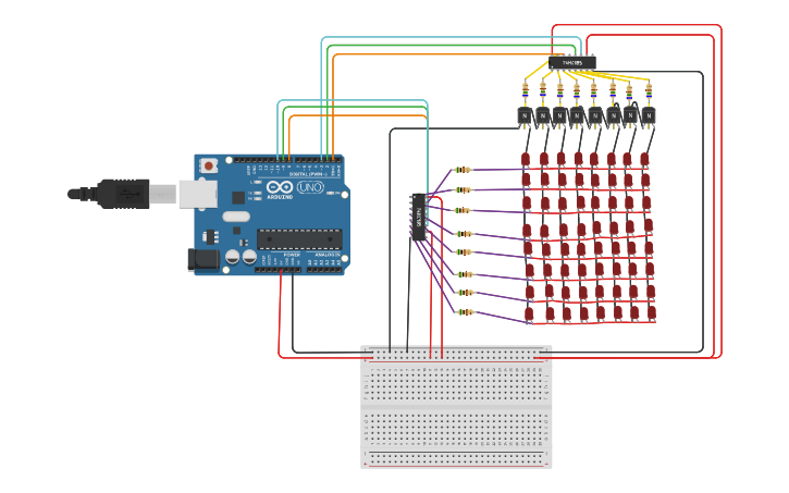 Circuit Design Led Matrix Tinkercad 